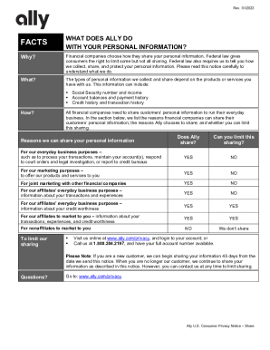 Fillable Online WHAT DOES ALLY DO WITH YOUR PERSONAL ... Fax Email ...