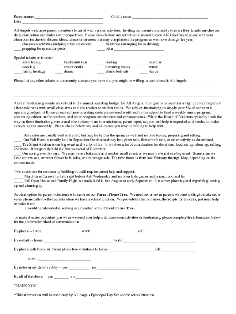 Fillable Online revised parent involvement survey.doc Fax Email Print ...