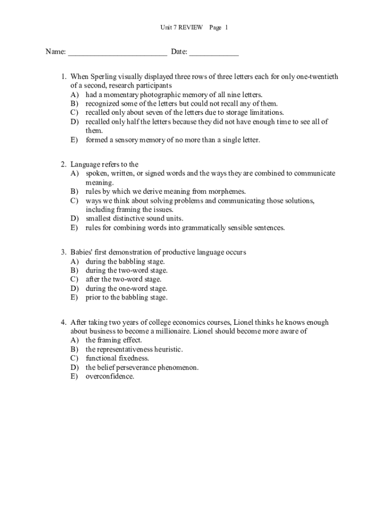 Fillable Online When Sperling visually displayed three rows of three ...