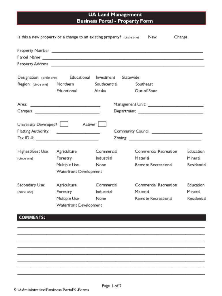 Fillable Online LIS - Property Form (page 1) Fax Email Print - pdfFiller