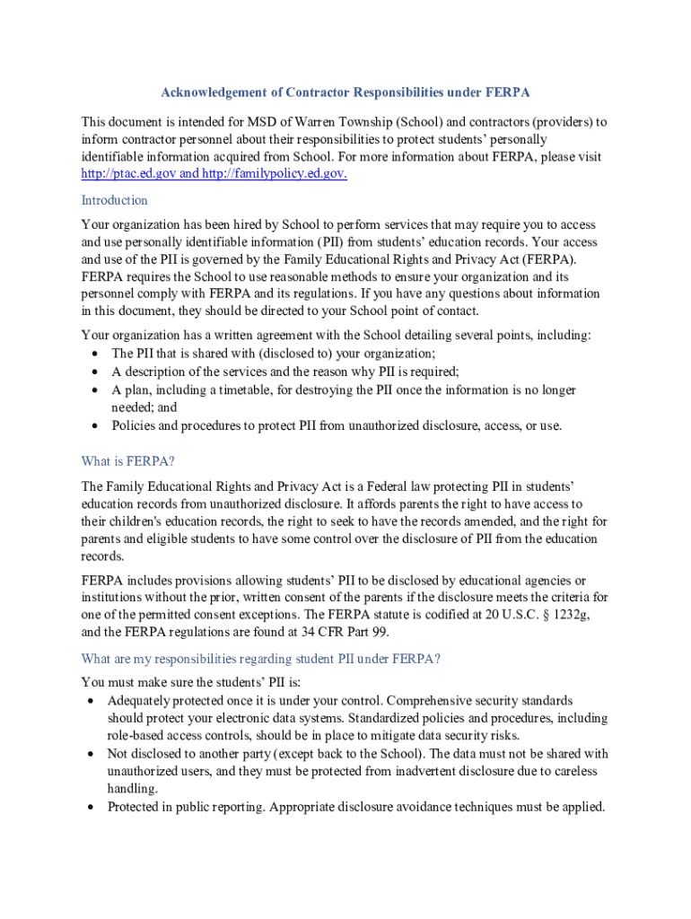 Fillable Online 5 simple rules for FERPA contracting compliance - Byte ...