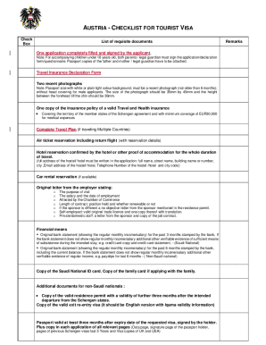 Fillable Online Austria Tourist Visa - Requirements and How to Apply ...