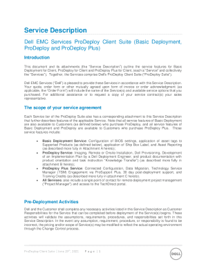 Fillable Online Dell EMC Services ProDeploy Client Suite (Basic ... Fax ...