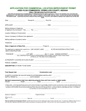 Fillable Online application for commercial location improvement permit ...