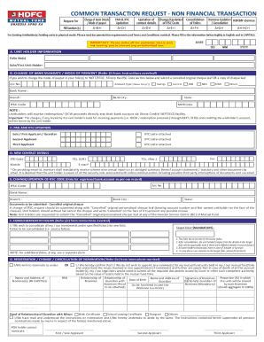 Fillable Online Hdfc Change Of Bank Form - Fill Online, Printable ...
