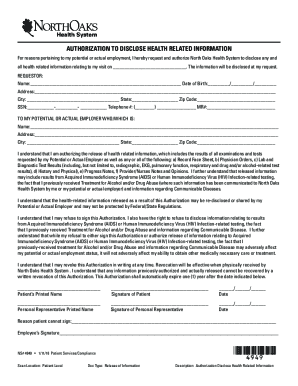Fillable Online authorization to use or disclose health information Fax Email Print - pdfFiller