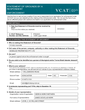 Fillable Online Statement of Grounds by an Affected Person (Enforcement ...