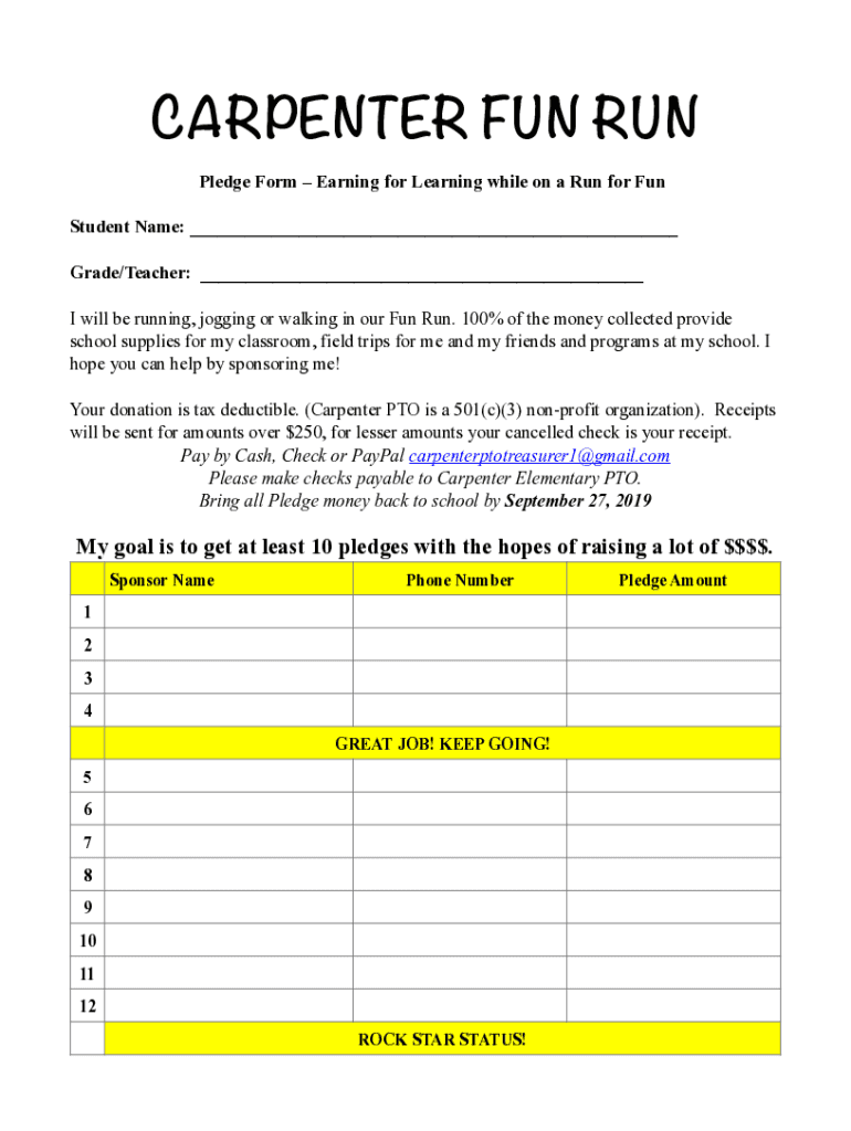 Fillable Online How to Plan Your Next Fun Run or Jog-A-Thon Fundraiser ...