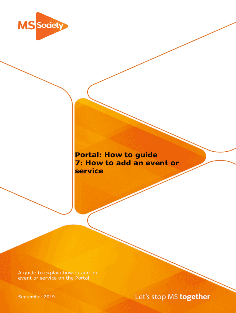 Fillable Online Portal: How to guide 7: How to add an event or service ...