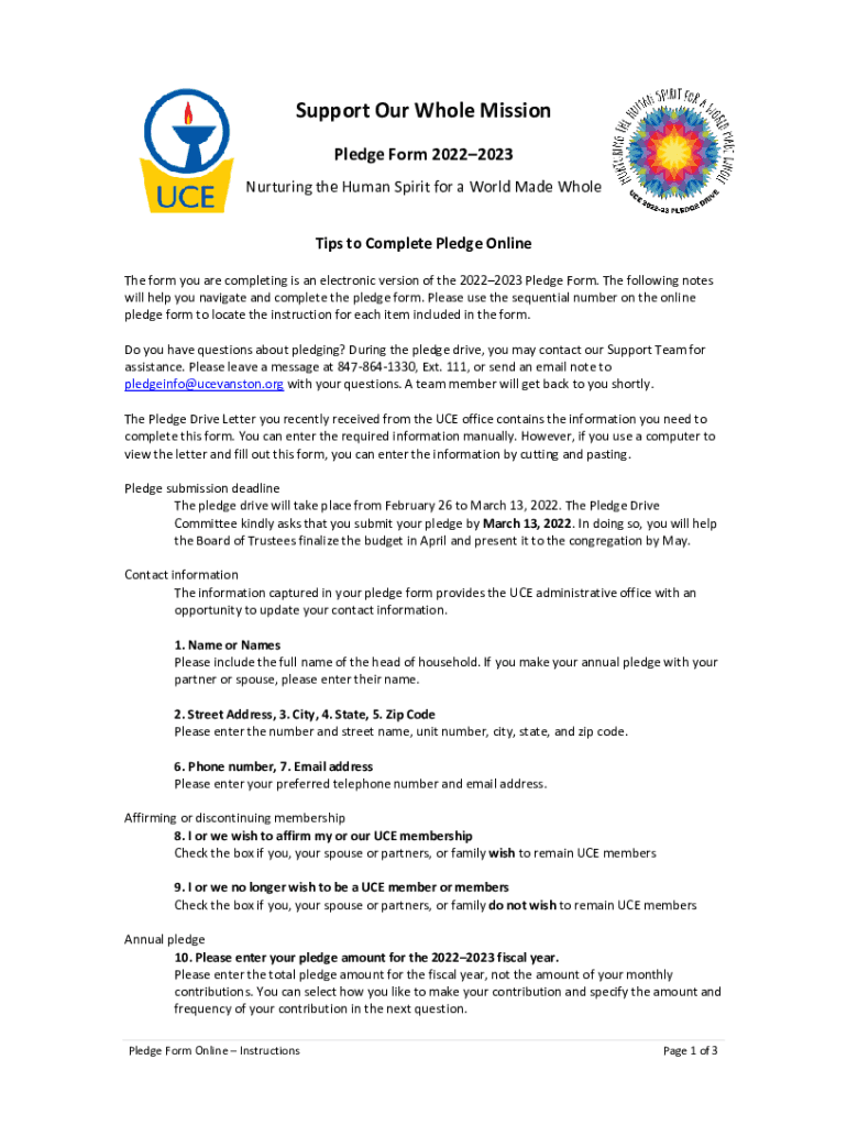 Fillable Online I AM GLOBAL General Conference Pledge Form Fax Email ...