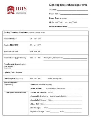 Fillable Online Lighting Request/Design Form Fax Email Print - pdfFiller