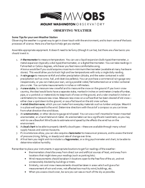 Fillable Online Weather Observation Form Fax Email Print - pdfFiller