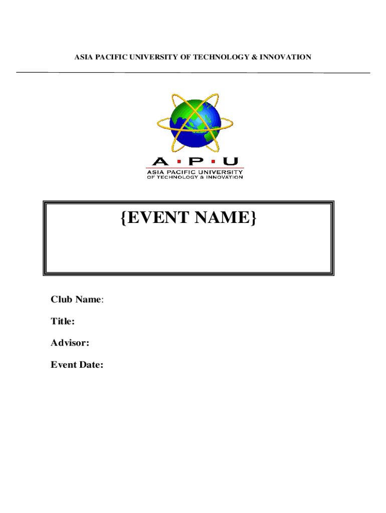 Fillable Online Asia Pacific University of Technology and Innovation ...