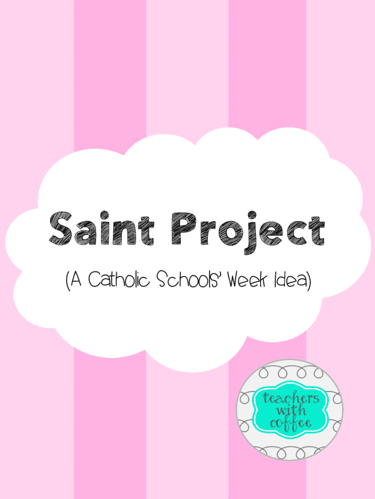 Fillable Online Patron Saint Activity Worksheet - Catholic Schools Week ...