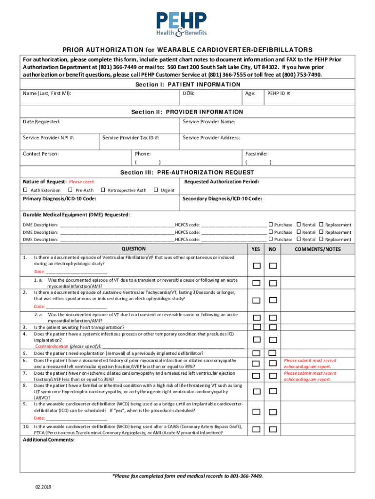 Fillable Online WEARABLE CARDIOVERTER-DEFIBRILLATORS Fax Email Print - pdfFiller