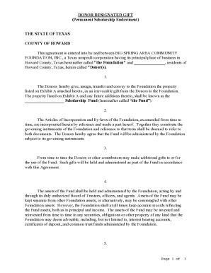 Fillable Online DONOR DESIGNATED ENDOWMENT AGREEMENT Fax Email Print ...