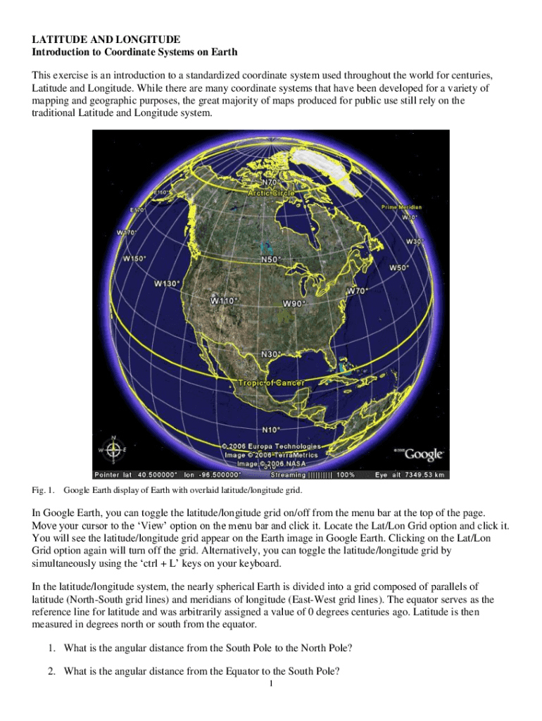 Fillable Online Introduction to Coordinate Systems on Earth - LATITUDE ... Fax Email Print ...