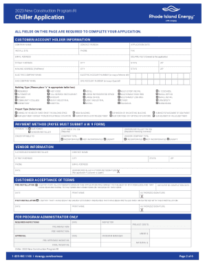 Fillable Online Rhode Island Energy New Construction Program Chiller ...
