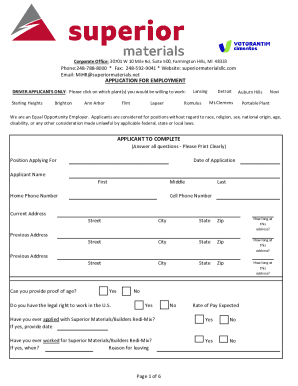 Fillable Online Superior Materials Holdings, LLCThe Superior Choice for ...