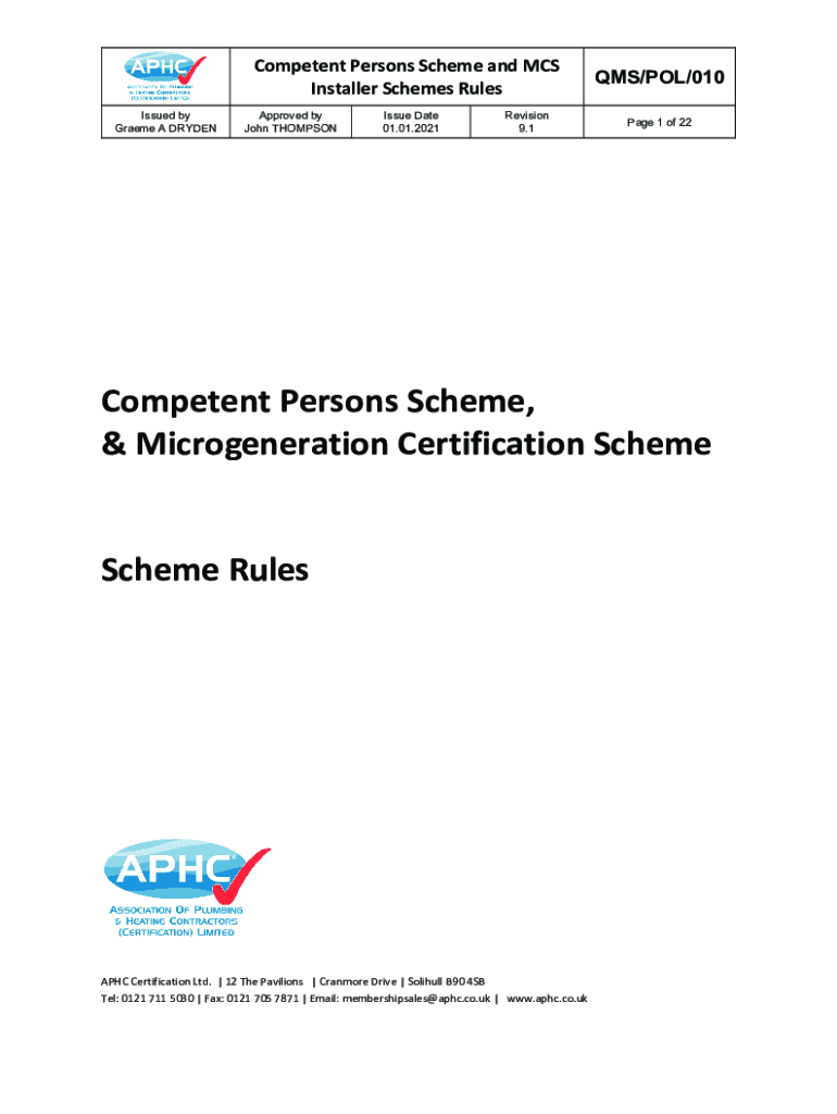 Fillable Online Competent person scheme - current schemes and how ...