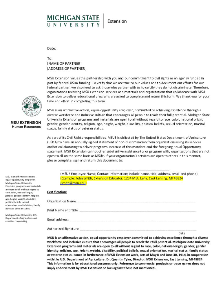 Fillable Online Michigan State University Extension Language Access ...