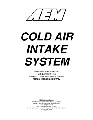 Fillable Online AEM Induction Cold Air Intake System (Gunmetal Gray)04 ...