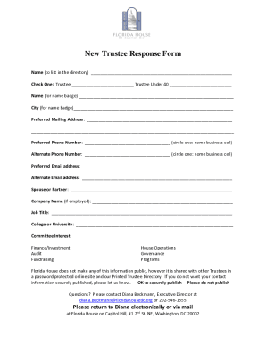 Fillable Online New Trustee Response Form Fax Email Print - pdfFiller