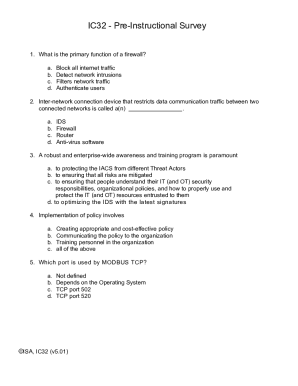 Fillable Online IC32 - Pre-Instructional Survey Fax Email Print - pdfFiller