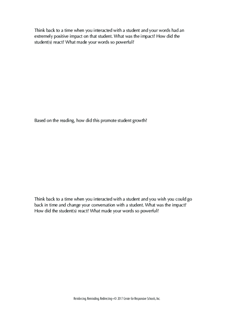 Fillable Online Creating a Responsive Classroom Aligned Code of Conduct ...