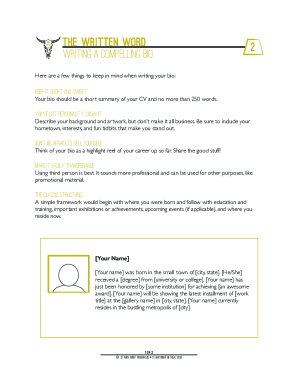 Fillable Online How to write a personal bio + 20 personal bio examples ...