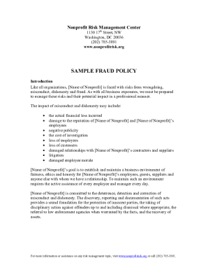 Fillable Online How To Reduce The Risk of Fraud in Your Non-Profit ...