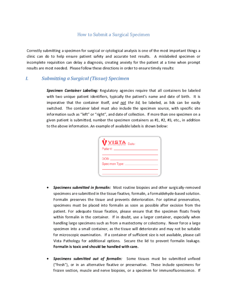 Fillable Online Biopsy Sample Collection, Handling, and Processing Fax ...