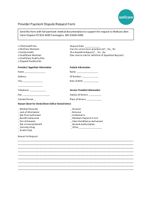 Fillable Online Allwell - Provider Request for Reconsideration and Claim ... Fax Email Print ...