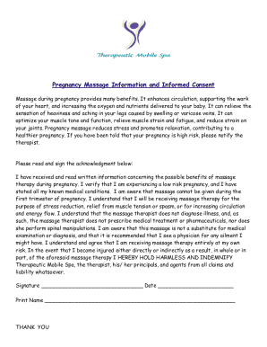 Fillable Online Pregnancy Massage Therapy Intake Form Fax Email Print ...