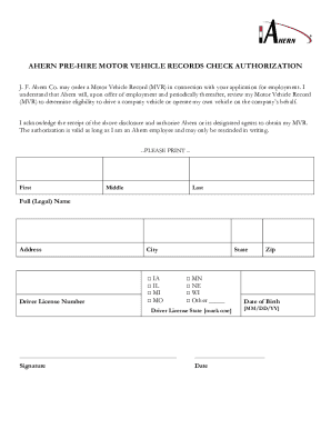 Fillable Online ADH - 1.2 - MVR Authorization Form.docx Fax Email Print ...