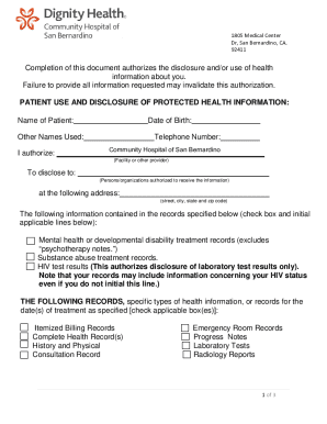 Fillable Online authorization for use or disclosure Fax Email Print - pdfFiller