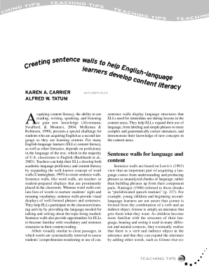 Fillable Online Creating sentence walls to help English-language ...