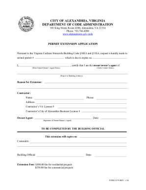 Fillable Online Permit Extension Request Form. Permit Extension ...