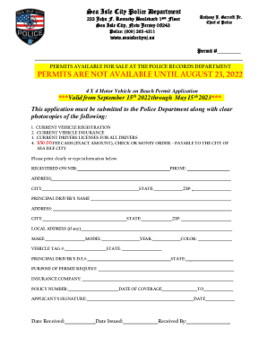 Fillable Online 4X4 Beach Vehicle Permit Application. ... Fax Email ...