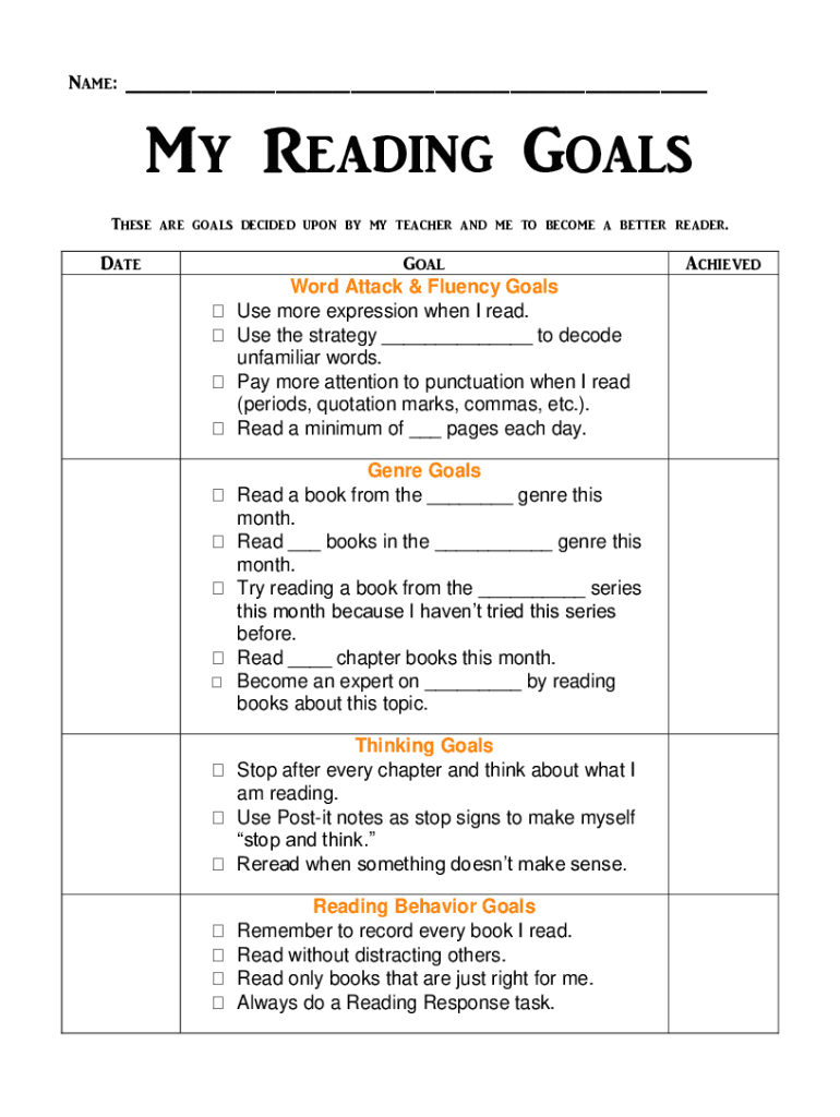 Fillable Online IEP Goals for Reading: What They Look Like Fax Email ...