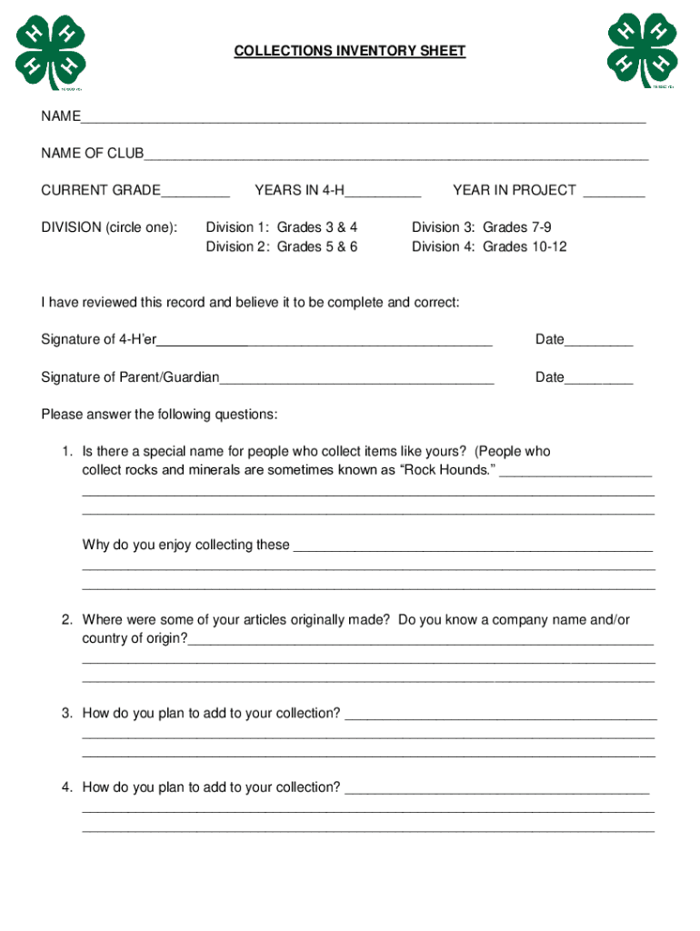 Fillable Online extension purdue COLLECTIONS RECORD SHEET Fax Email ...