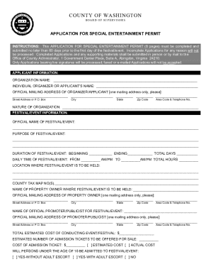 Fillable Online Application for Special Entertainment Permit DRAFT.doc ...