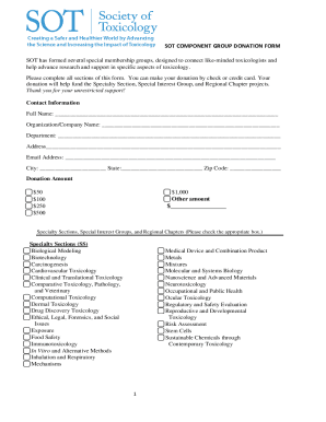 Fillable Online sot component group donation form Fax Email Print ...
