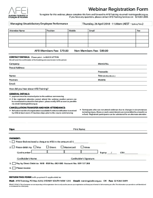 Fillable Online Webinar Registration Form Template Fax Email Print ...