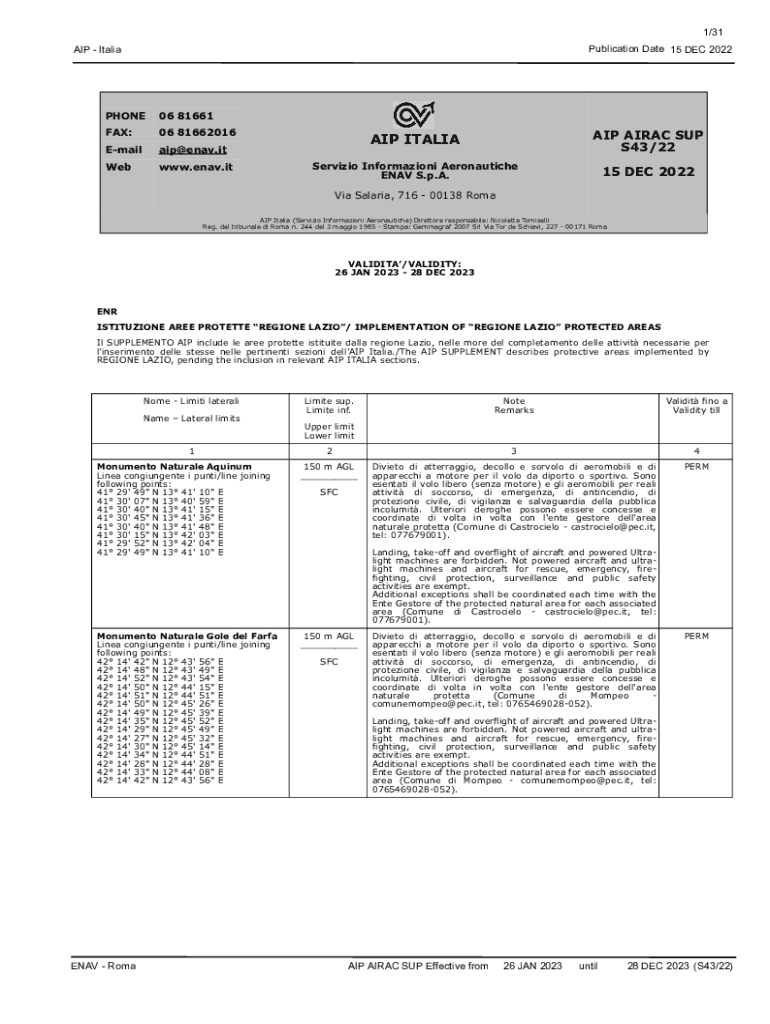 Compilabile Online aip airac sup s43/22 Fax Email Stampa - pdfFiller