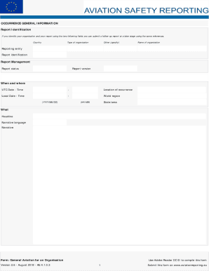 Fillable Online Form: General Aviation for an Organisation Version 2.6 ...