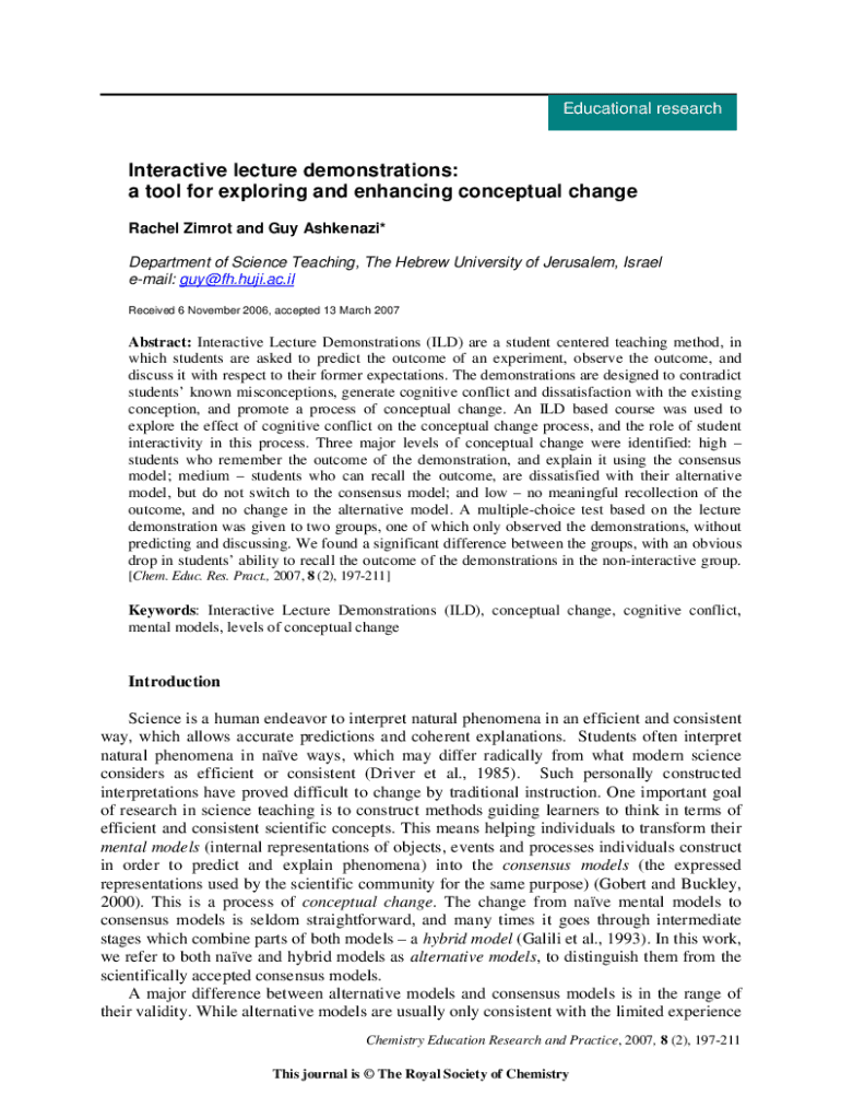 Fillable Online Interactive lecture demonstrations: a tool for ...
