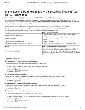 Fillable Online health ucmerced Immunizations Form (Required for All ...