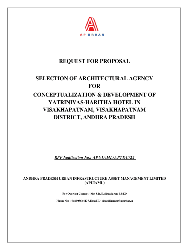 Fillable Online Request For Proposal (RFP) For Selection of Architect ...