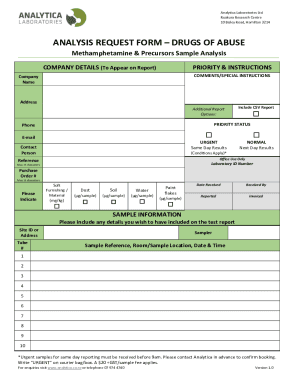 Fillable Online analysis request form Fax Email Print - pdfFiller